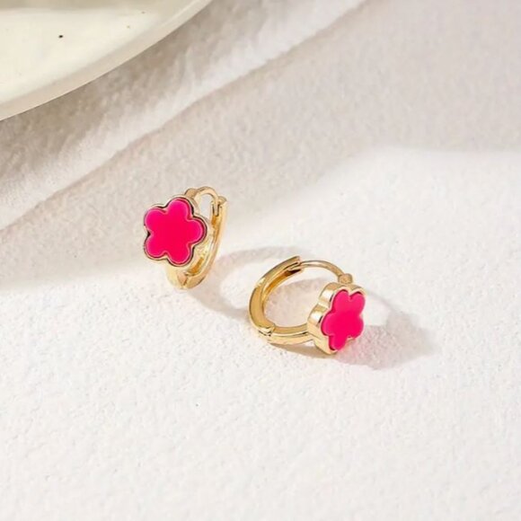 Anthropologie | Jewelry | New Campbell Pink And Gold Clover Flower ...